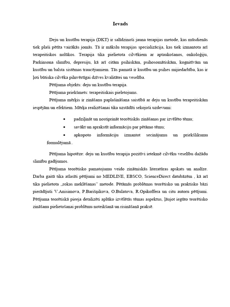 Deju Un Kustibu Terapija | PDF