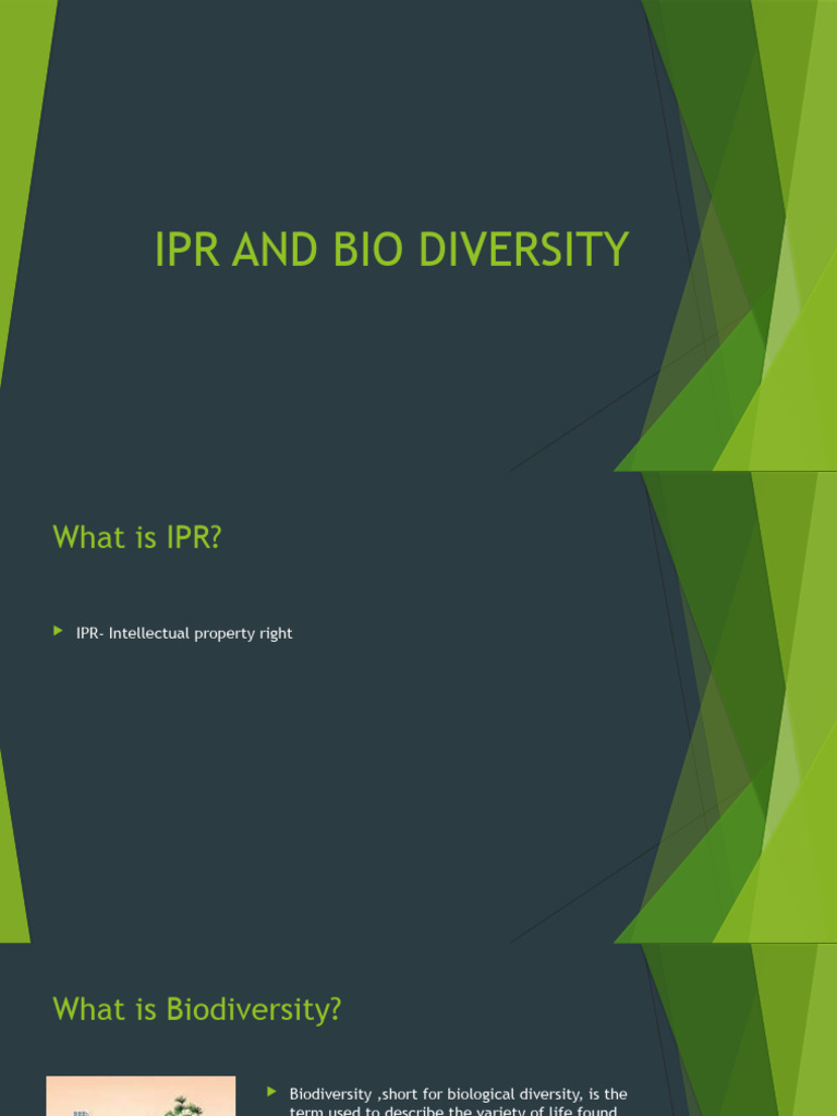 Ipr and Bio Diversity | PDF | Science & Mathematics