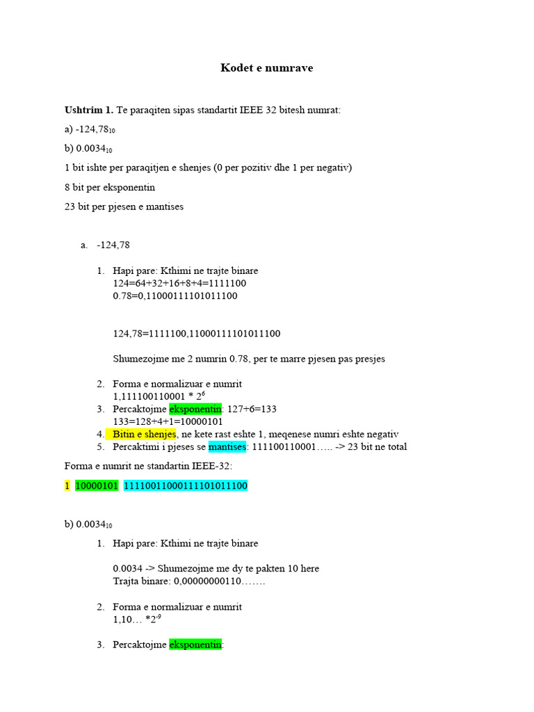 Seminar 4-Kodet Numerike | PDF