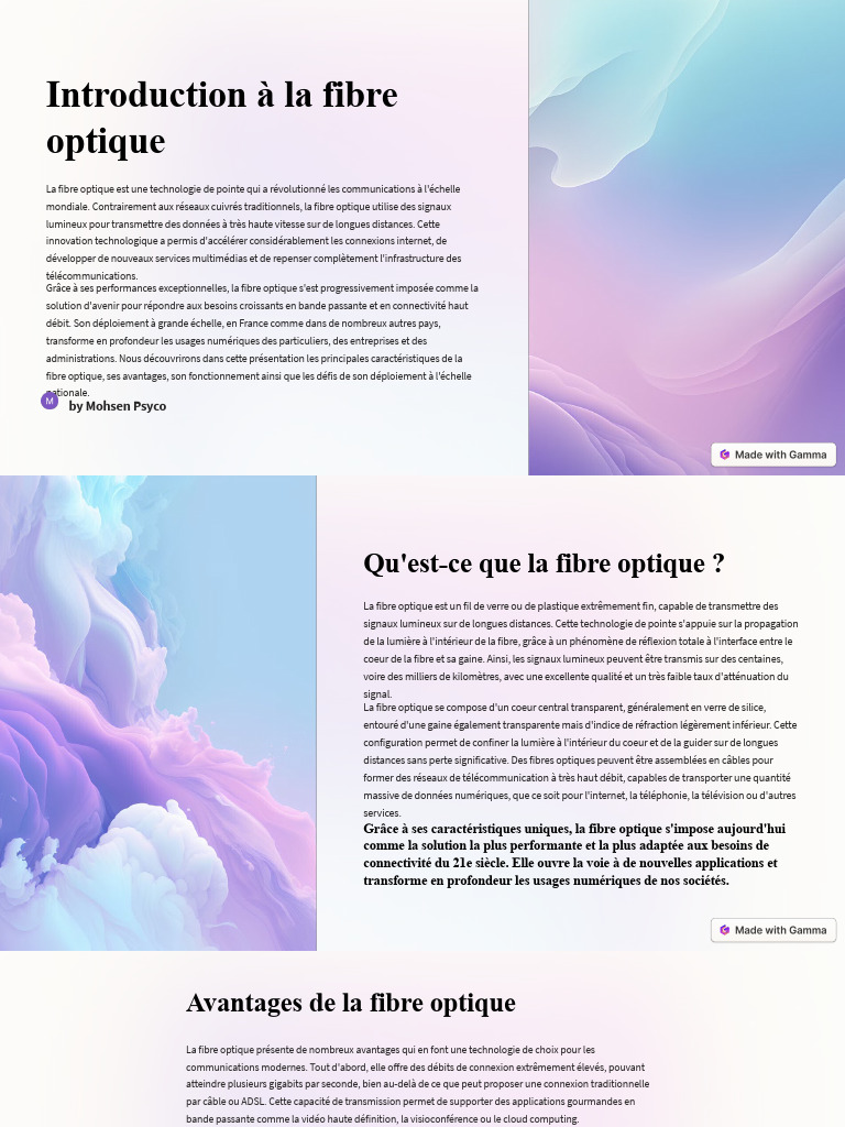 Introduction A La Fibre Optique | PDF | Fibre optique | Télécommunications