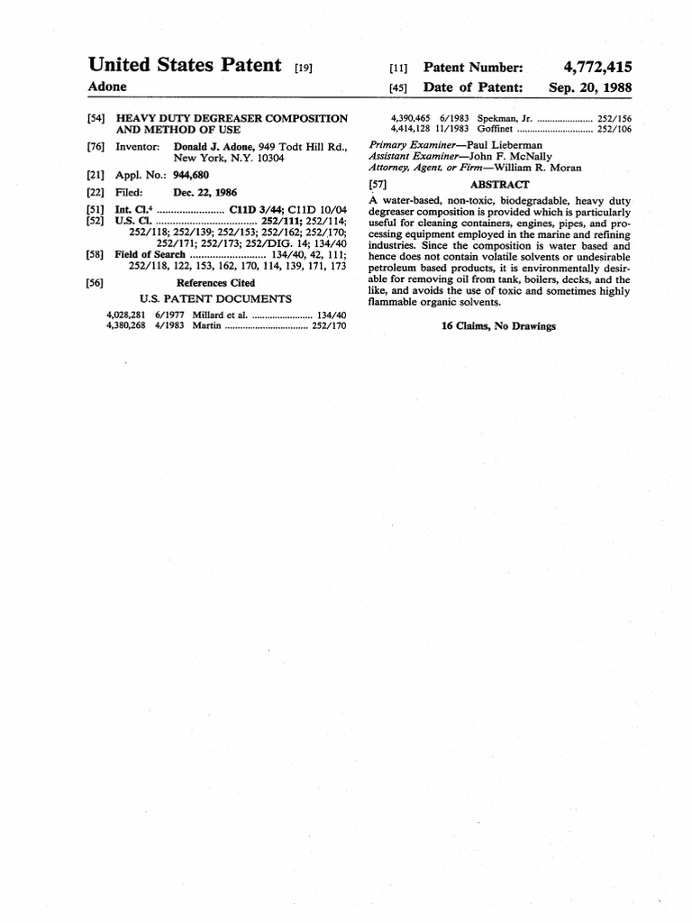 Heavy Duty Degreaser Composition | PDF | Water | Petroleum