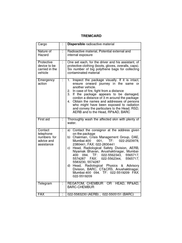 Radioactive Cargo Safety Guide | PDF