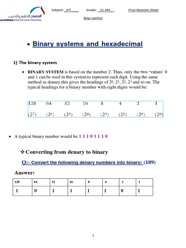 Binary & Hexadecimal Guide | PDF | Byte | Logic Gate