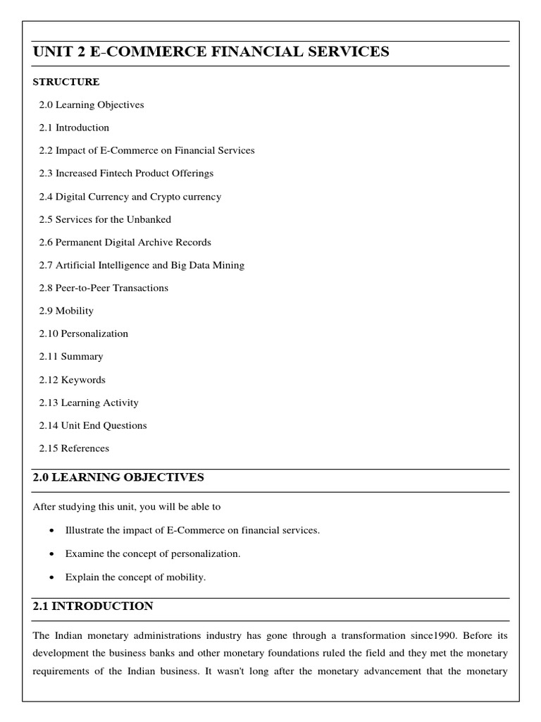 Unit 2 E | PDF | Money | E Commerce