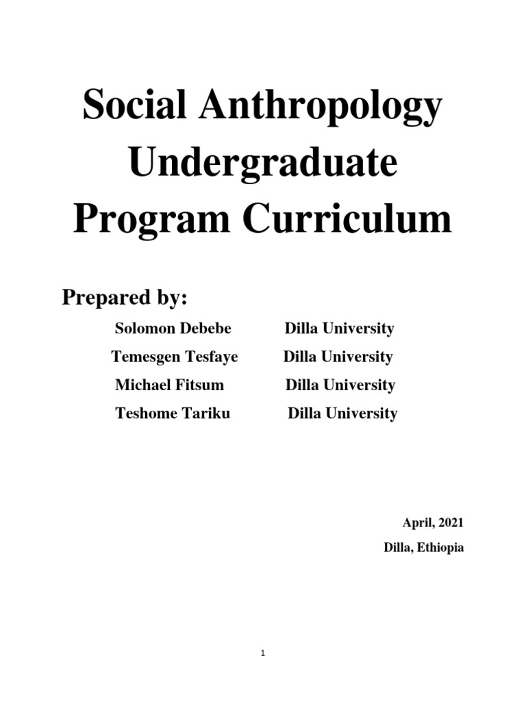 Validated Social Anthropology Curriculum | Download Free PDF ...