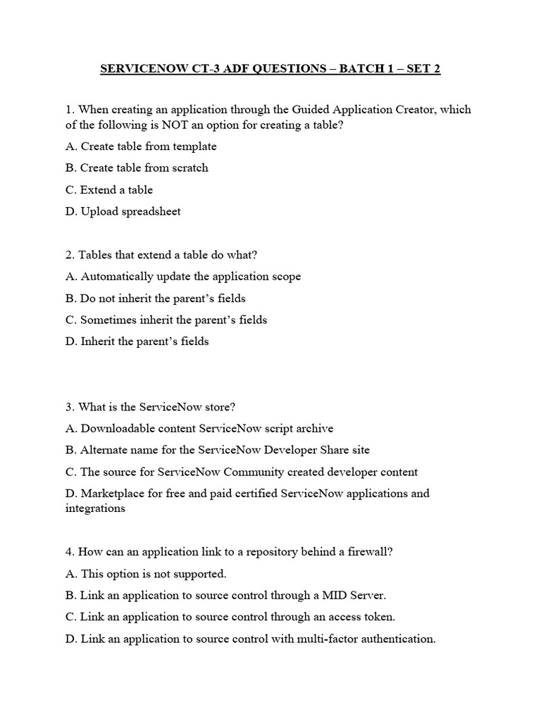 Servicenow CT 3 Batch 1 Set 2 | PDF | Application Software | Version ... Servicenow CT 3 Batch 1 Set 2 | PDF | Application Software | Version ...