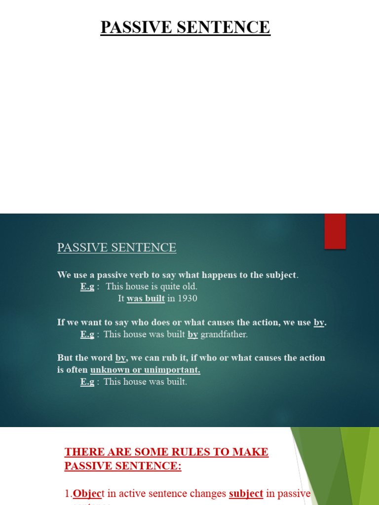Chapter 11, PASSIVE SENTENCE | PDF | Grammatical Tense | Syntax