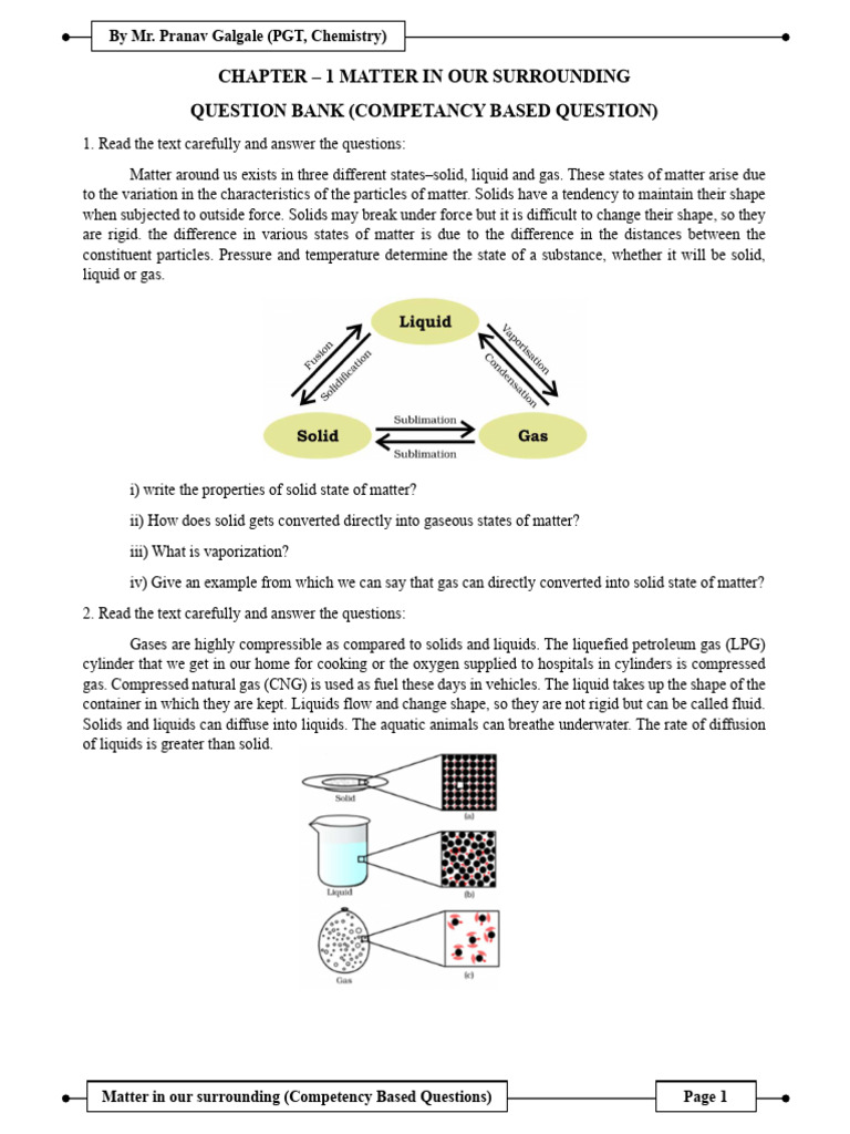 9th Matter in Our Surrounding Compentancy Based | PDF | Gases | Liquids