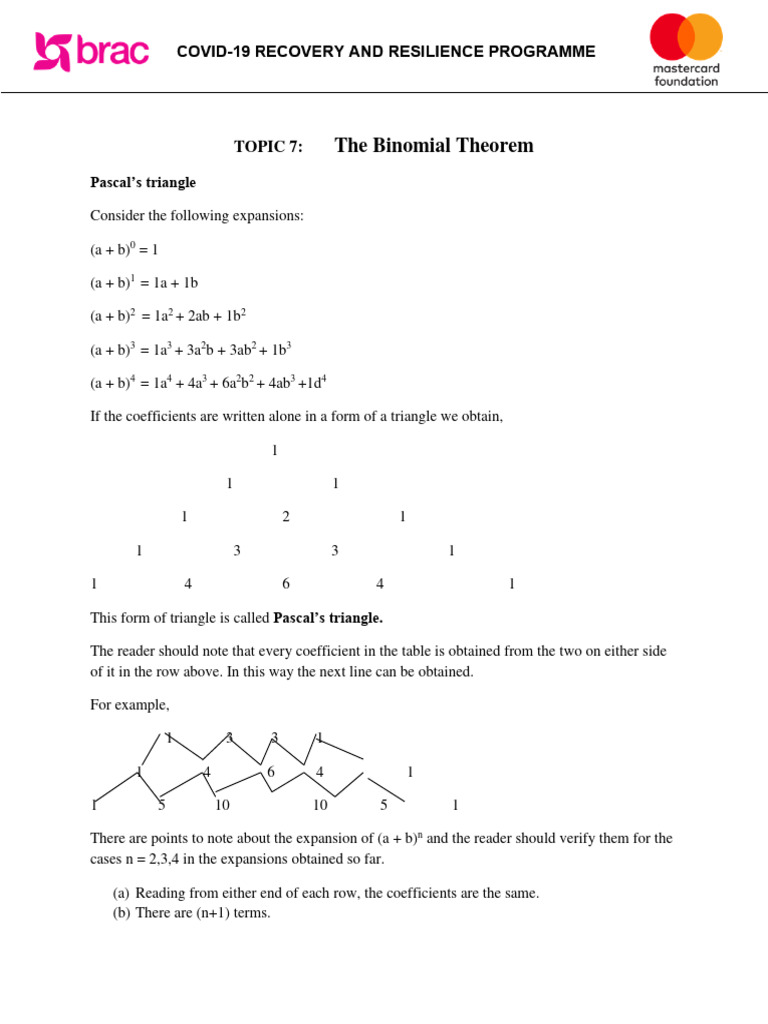 The Binomial Theorem | PDF | Complex Analysis | Numbers