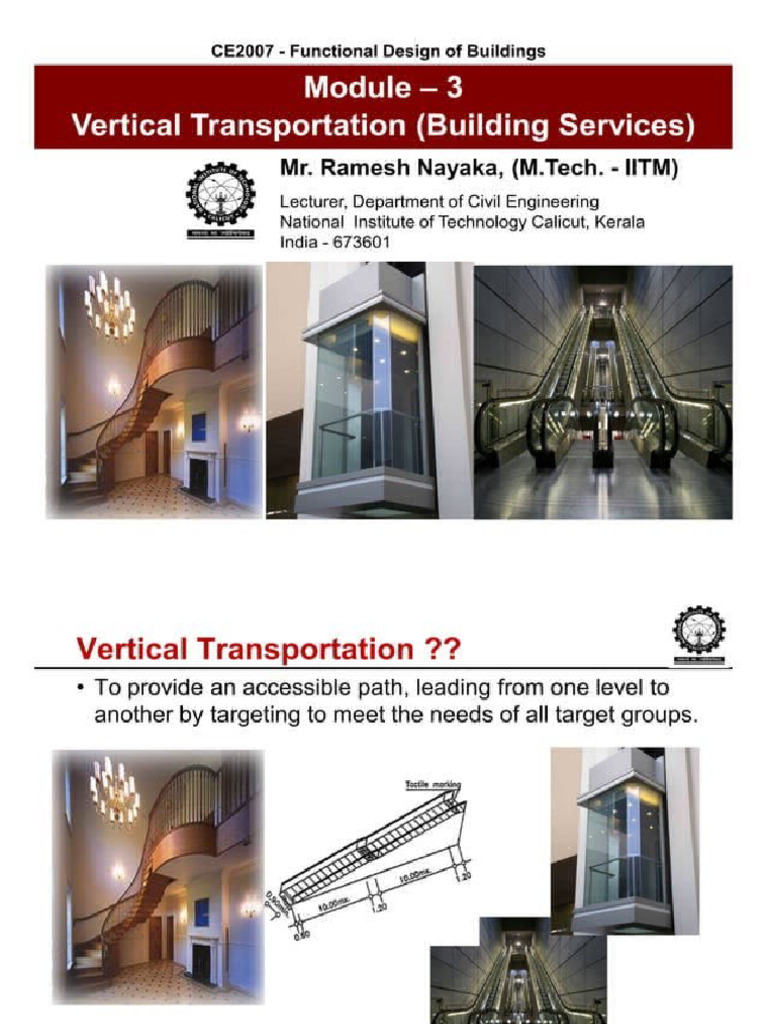 CHAPTER 3 Vertical Communication, Lifts, Escalators and Moving Walkways | PDF