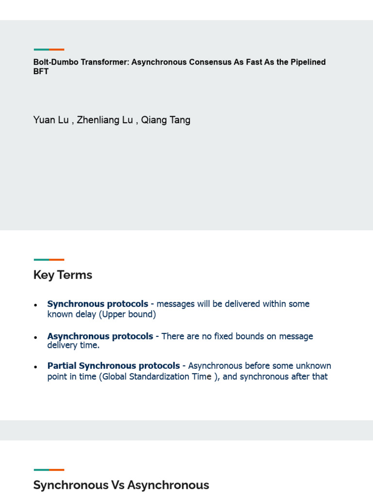 Bolt-Dumbo Transformer - Asynchronous Consensus As Fast As The Pipelined BFT | PDF | Distributed ...