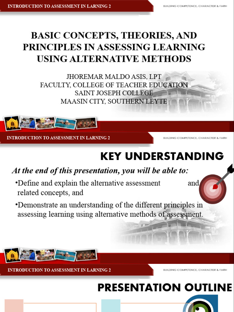 Lesson 1 Basic ConceptsTheories and Principles in Assessing Learning Using | PDF | Educational ...