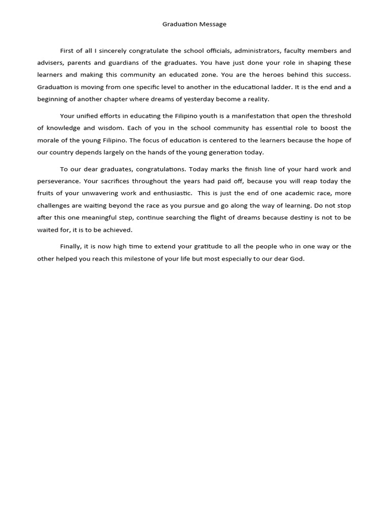 Graduation Message | PDF