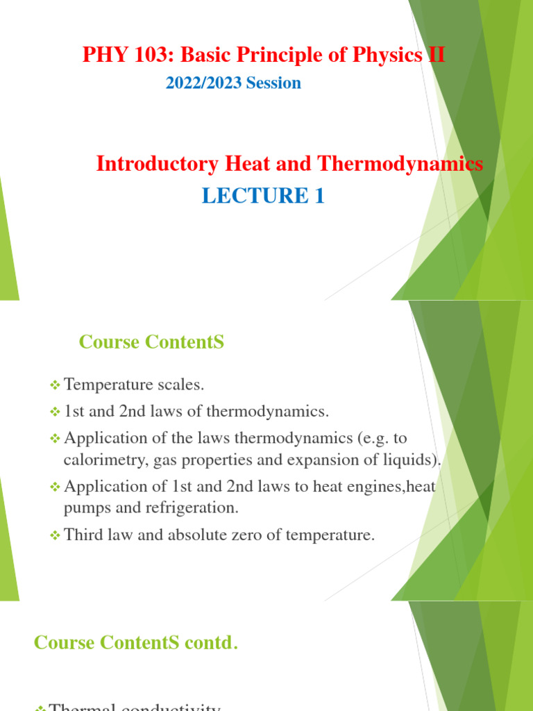 Phy 103 | Download Free PDF | Temperature | Heat