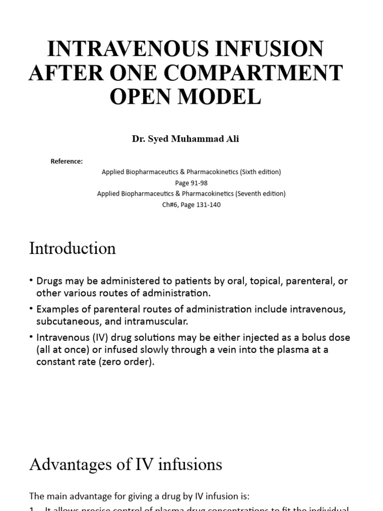 Intravenous Infusion | PDF | Pharmacokinetics | Intravenous Therapy