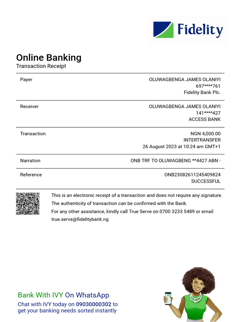 Online Banking Transaction Receipt | PDF