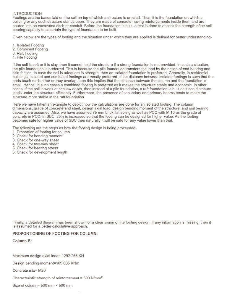 Design Calculation of An Isolated Footing - Civil Engineering Portal ...