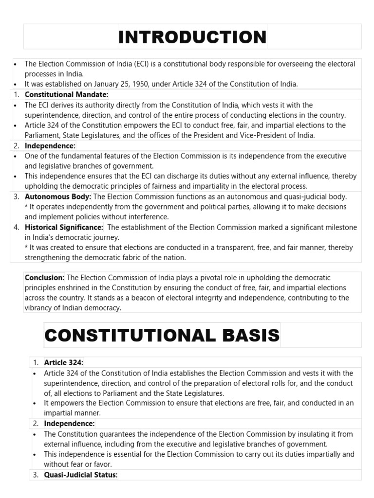 Conclusion: The Election Commission of India Plays A Pivotal Role in ...