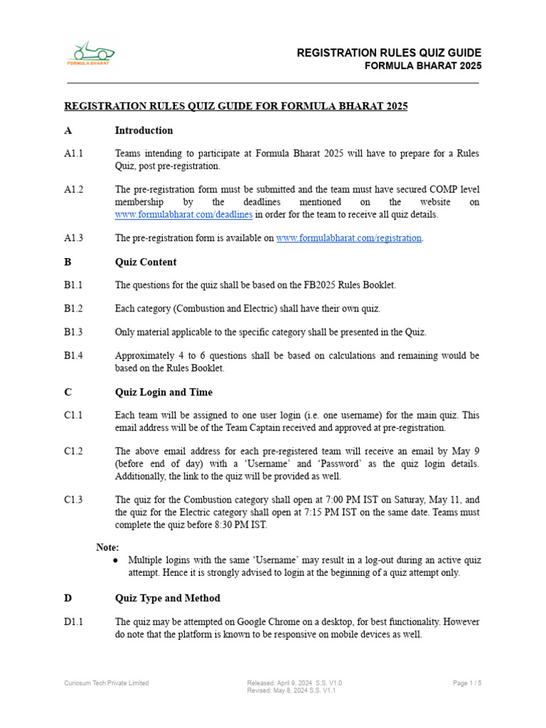 FB2025 Quiz Guide - V1 1 - 05082024 | PDF | Login | Computing