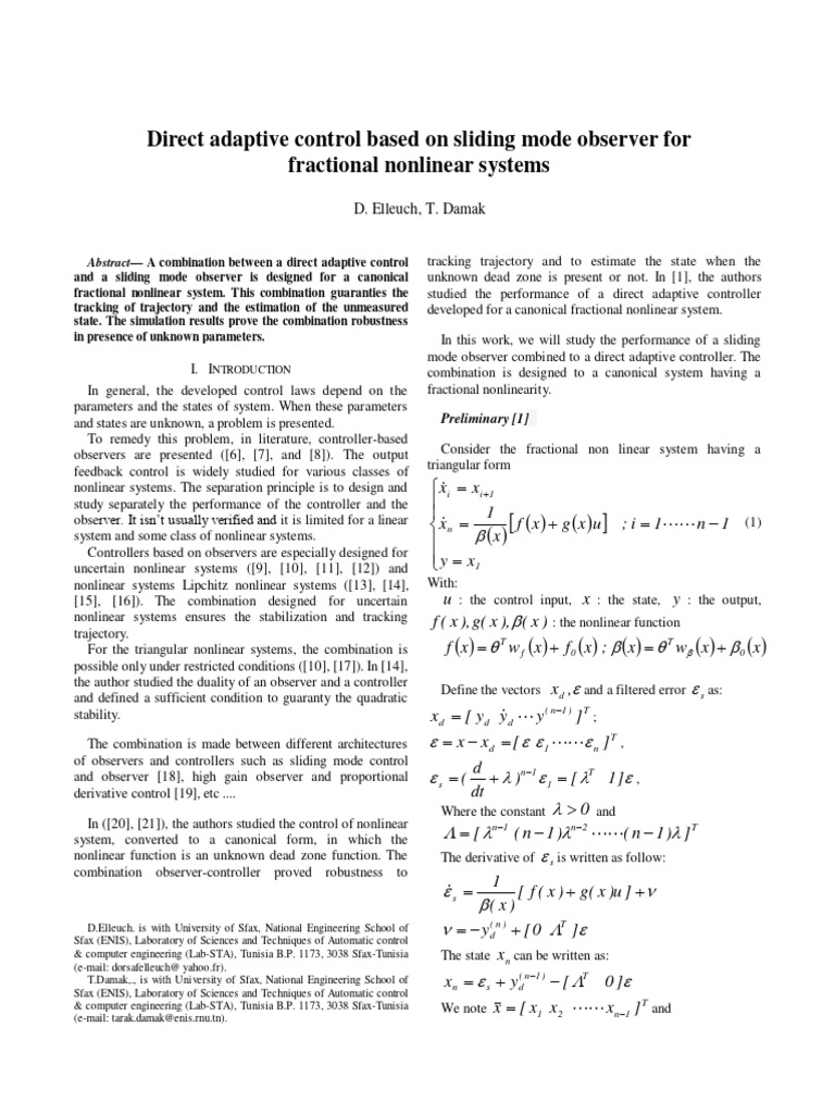Direct Adaptive Control Based Sliding Mode Observer Designed For Fractional Nonlinear Systems