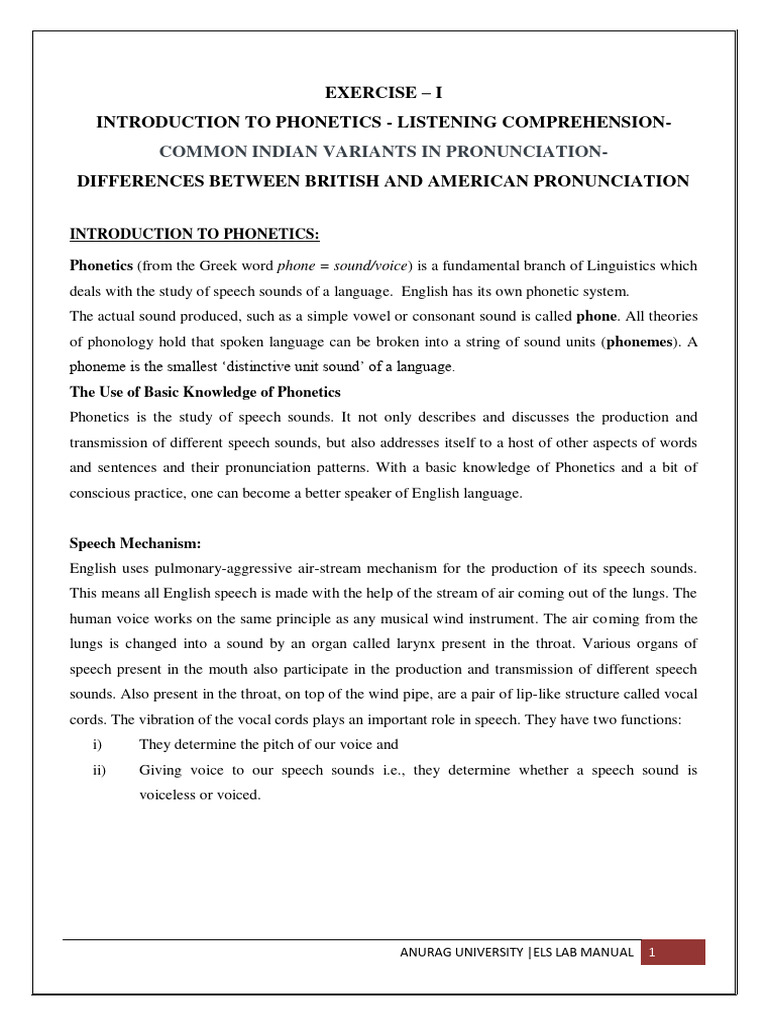 Phonetics and Pronunciation Guide | PDF | Phonetics | Vowel