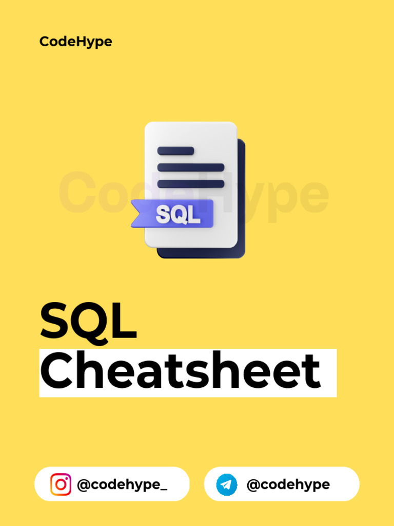SQL Cheatsheet | PDF | Boolean Data Type | Integer (Computer Science) SQL Cheatsheet | PDF | Boolean Data Type | Integer (Computer Science)