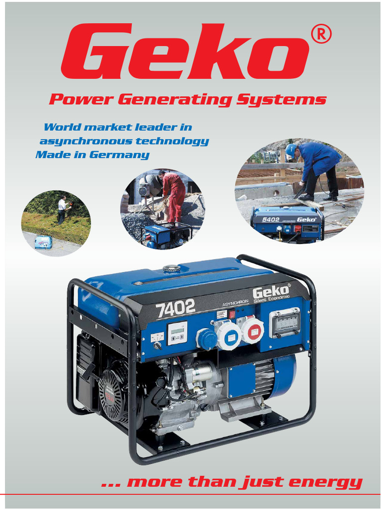 Katalog Geko Engl | PDF | Electric Generator | Engines
