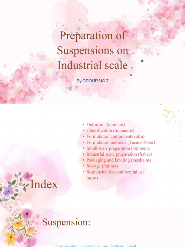 Industrial Quiz 4 | PDF | Pharmaceutical Formulation | Suspension (Chemistry)