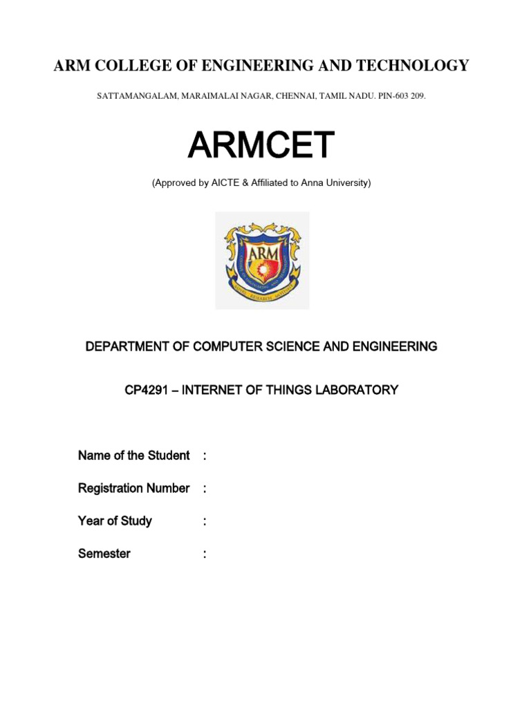 Final Copy Cp4291-Iot Lab Manual | PDF | Technology & Engineering