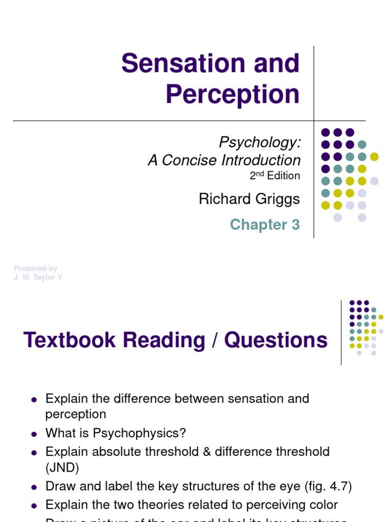 Sensation & Perception - Lecture 3 | PDF | Hearing | Ear