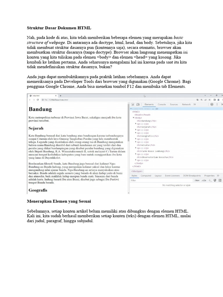 Struktur Dasar Dokumen HTML 14 | PDF