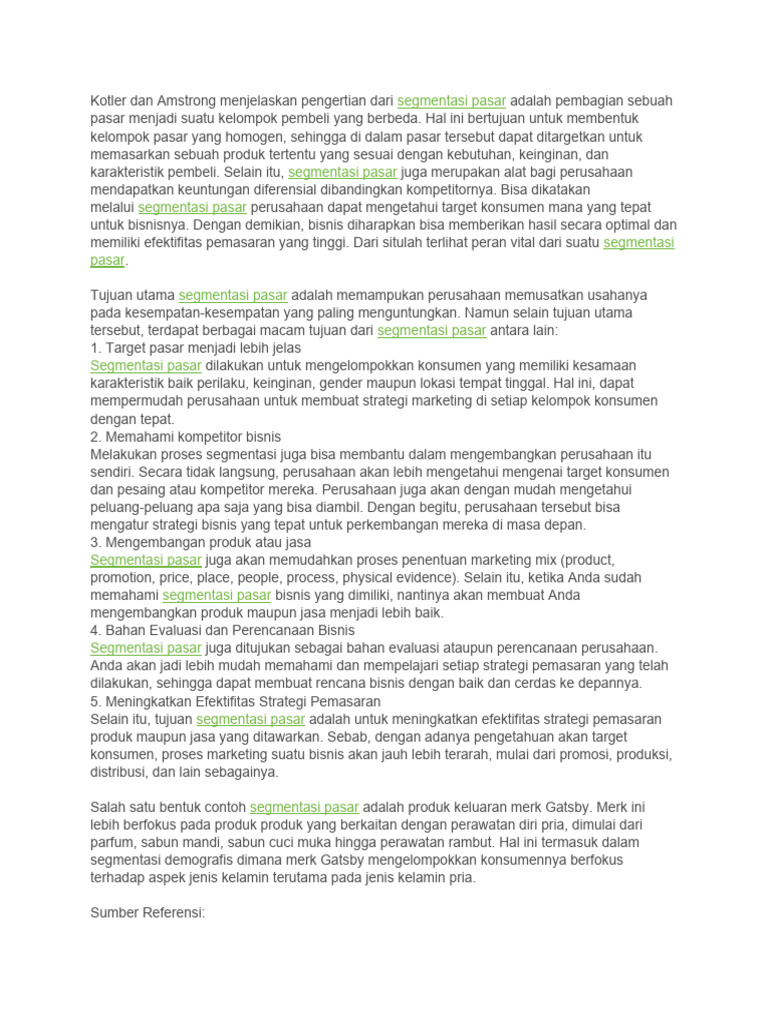 Kotler Dan Amstrong Menjelaskan Pengertian Dari | PDF