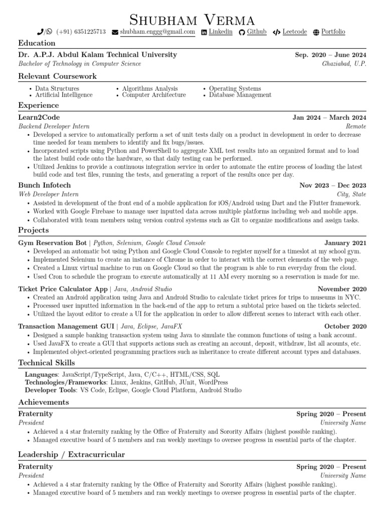 Shubham Verma Sde Resume | PDF | Java (Programming Language) | Mobile App
