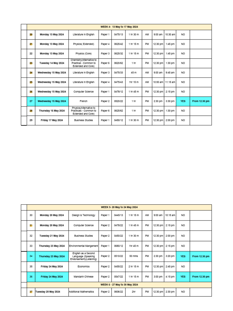 board schedule | PDF