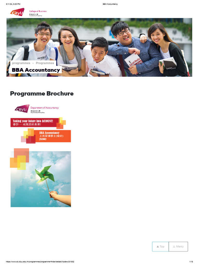 CityU ACCA Brochure | PDF | Accountant | Accounting