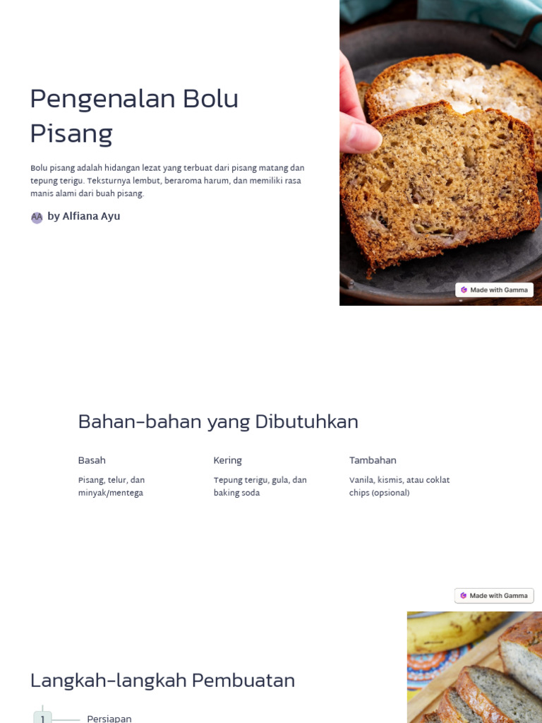 Pengenalan Bolu Pisang | PDF