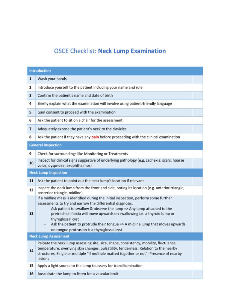 Neck Lump Examination | Download Free PDF | Neck | Thyroid