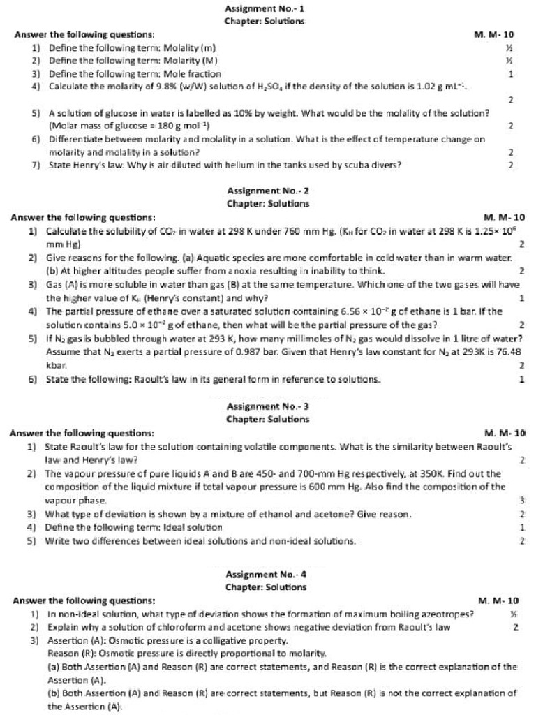 Solutions Cbse Pyq | PDF