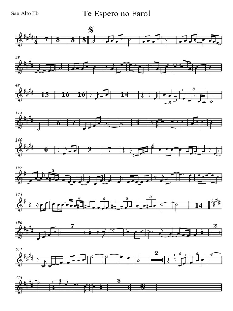 Te Espero No Farol Sax Alto Eb | PDF