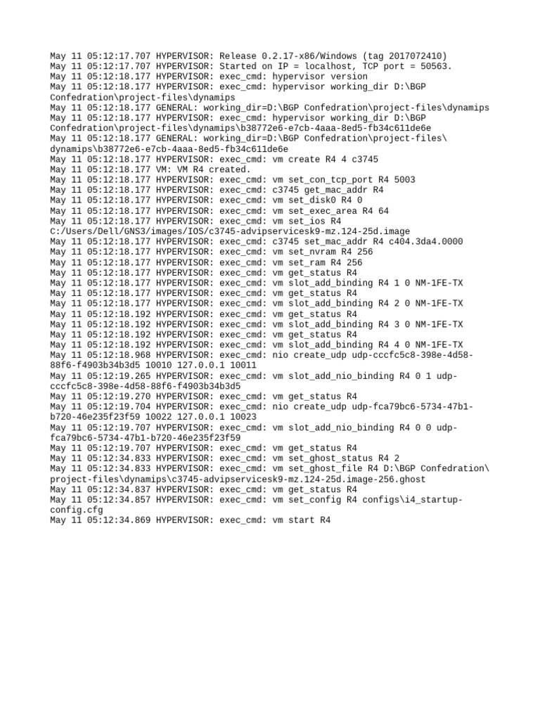 Dynamips I4 Log | PDF | Virtualization | Internet