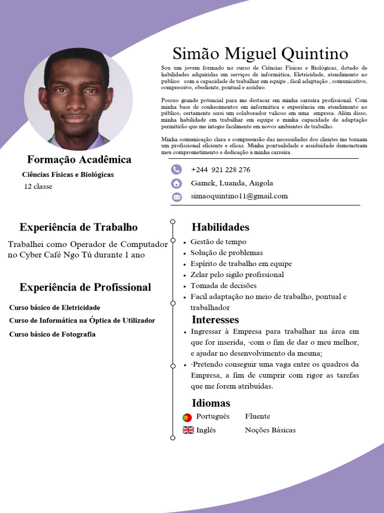 Curriculum Vitae de Miguel Quintino | PDF