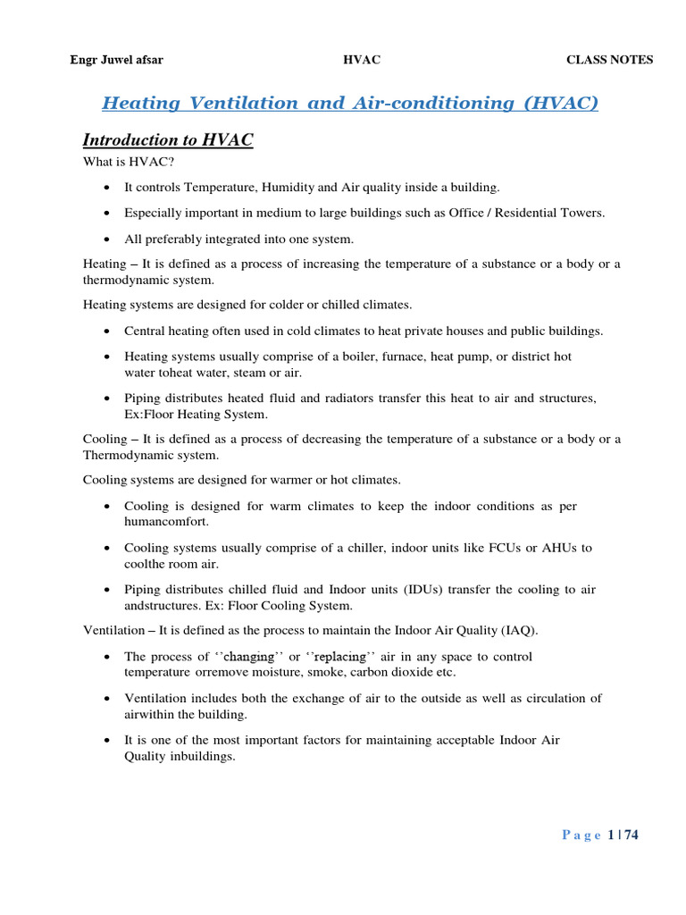 Hvac Notes | PDF | Heat Exchanger | Piston