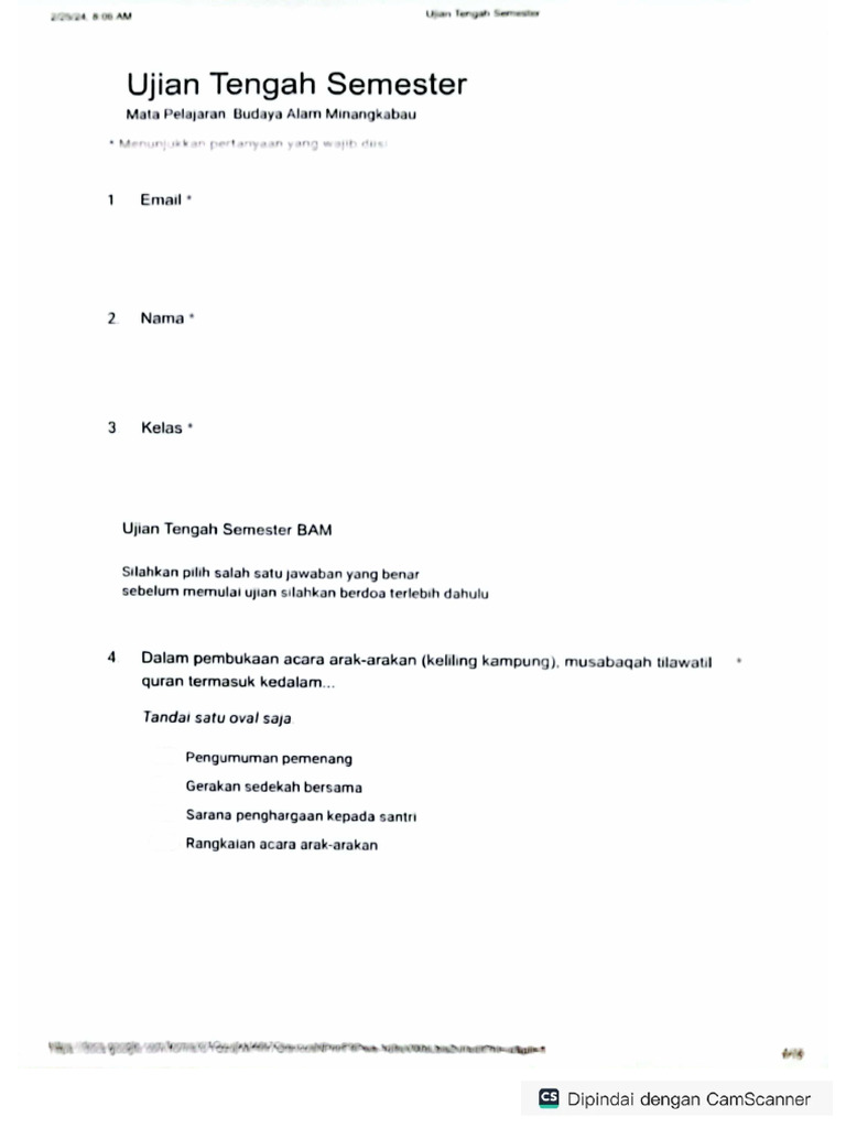 Soal Ujian MID BAM | PDF