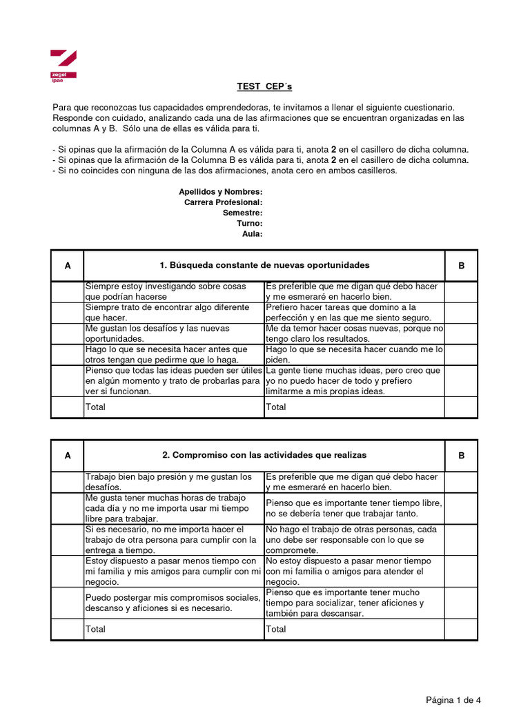 Sesión 4 - Test CEPs | PDF