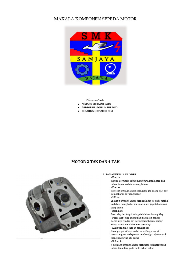 Komponen Utama Sepeda Motor | PDF | Griya & Taman | Komputer