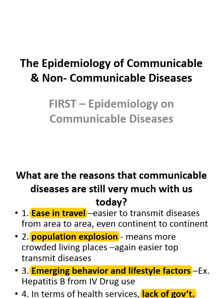 Disease Types and Epidemiology Overview | PDF | Infection | Medical ...
