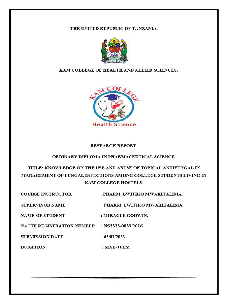 Miracle Godwin Official Report | PDF | Medical Specialties | Pharmacology