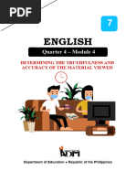 English: Quarter 4 - Module 4 | PDF | Accuracy And Precision | Learning
