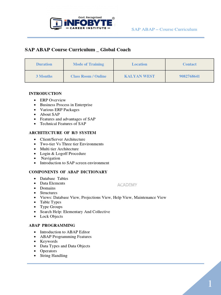 Sap Abap Pdf Databases Systems Architecture