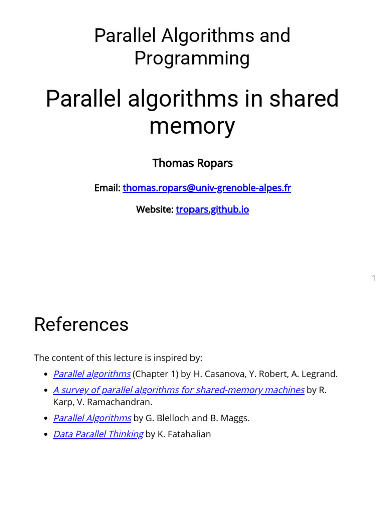 Pap 3 Shared Memory Algos | Download Free PDF | Parallel Computing ...